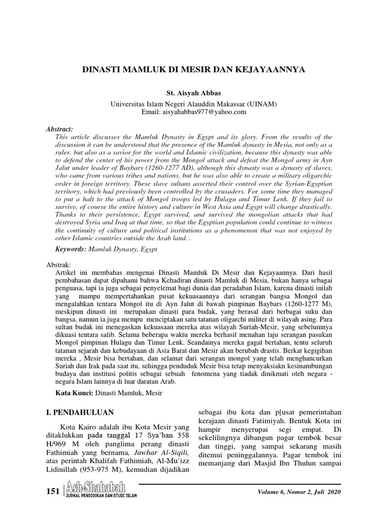 Dinasti Mamluk: Penjaga Mesir | PDF