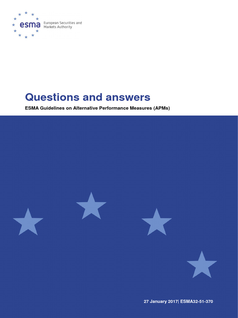 ESMA Guidelines on Alternative Performance Measures | PDF ...