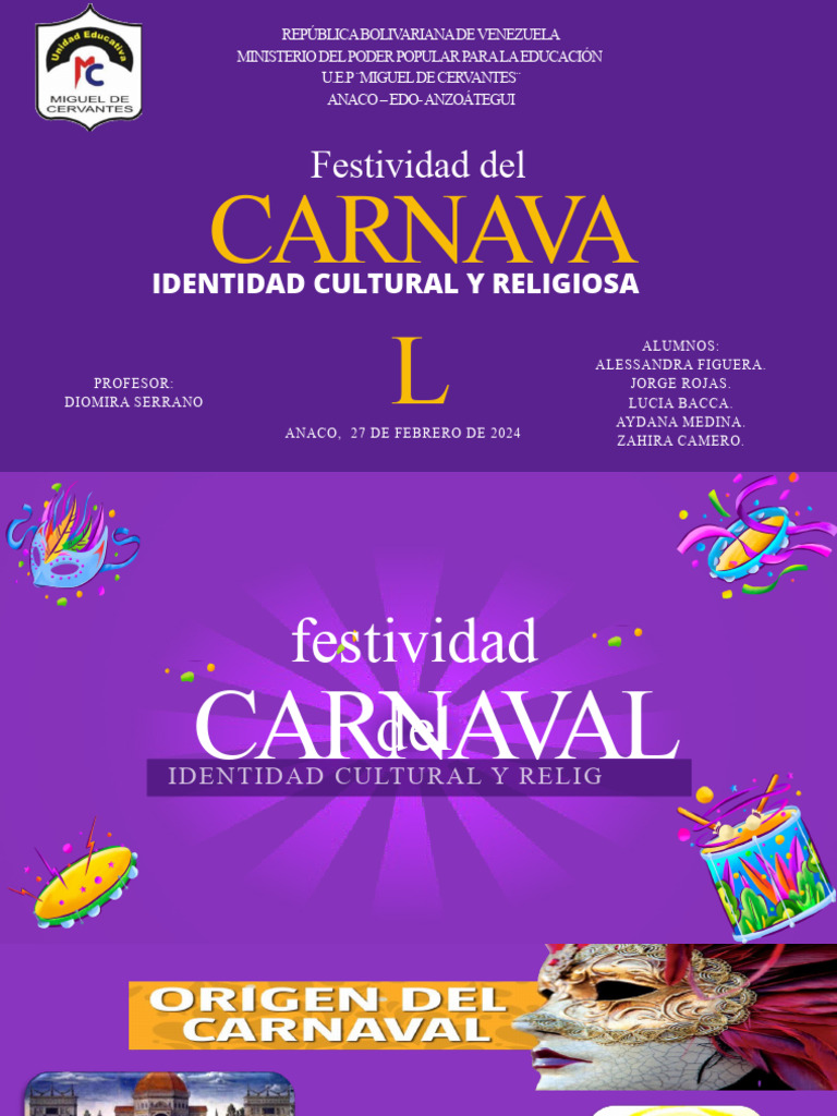 Orientacion El Carnaval | PDF | Carnaval | Desfile