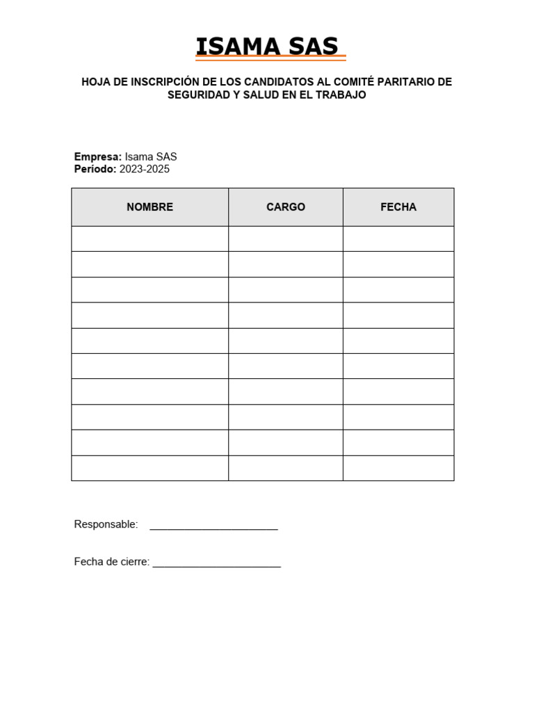 Elección Comité Paritario Isama SAS 2023-2025 | PDF | Votación | Gobierno