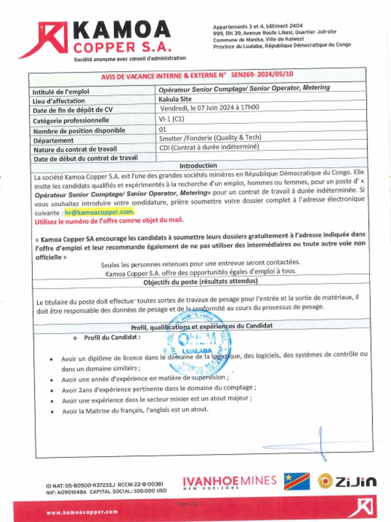 Advert N SEN269-2024!05!10 Senior Operator Metering | PDF