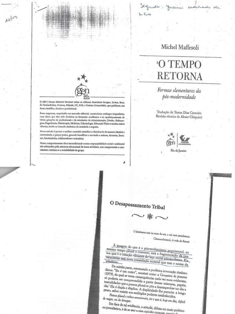Michel Maffesoli - O Tempo Retorna | PDF
