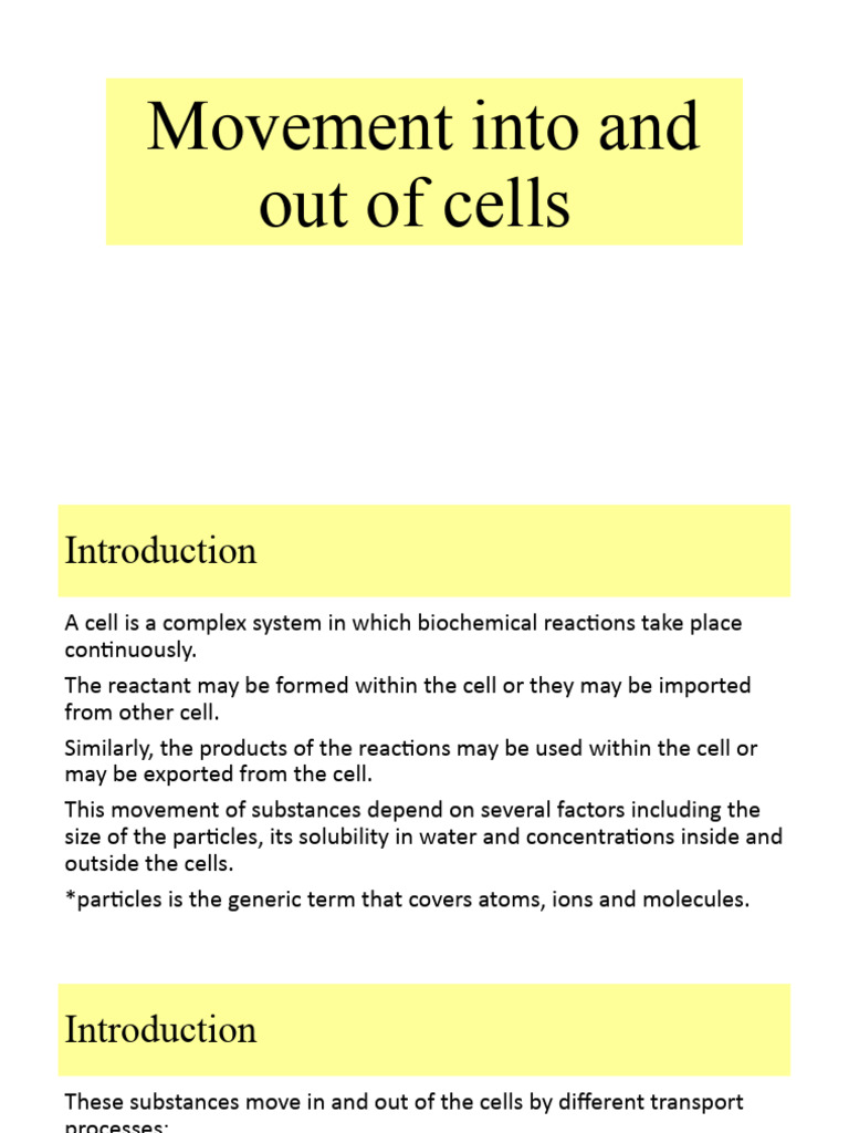 Unit 3 Movement Into and Out of Cells | PDF | Osmosis | Diffusion