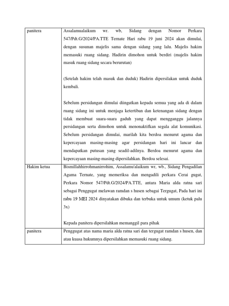 Dialog Sidang Kelima Perdata | PDF | Hukum