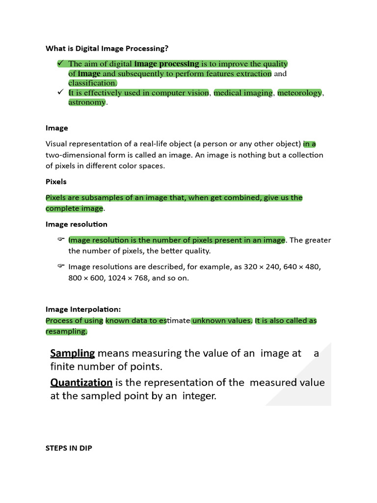 DIP I | PDF | Data Compression | Image Processing