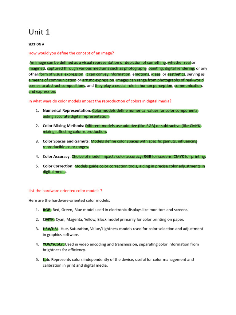 Unit 1 Combined | PDF | Data Compression | Image Resolution