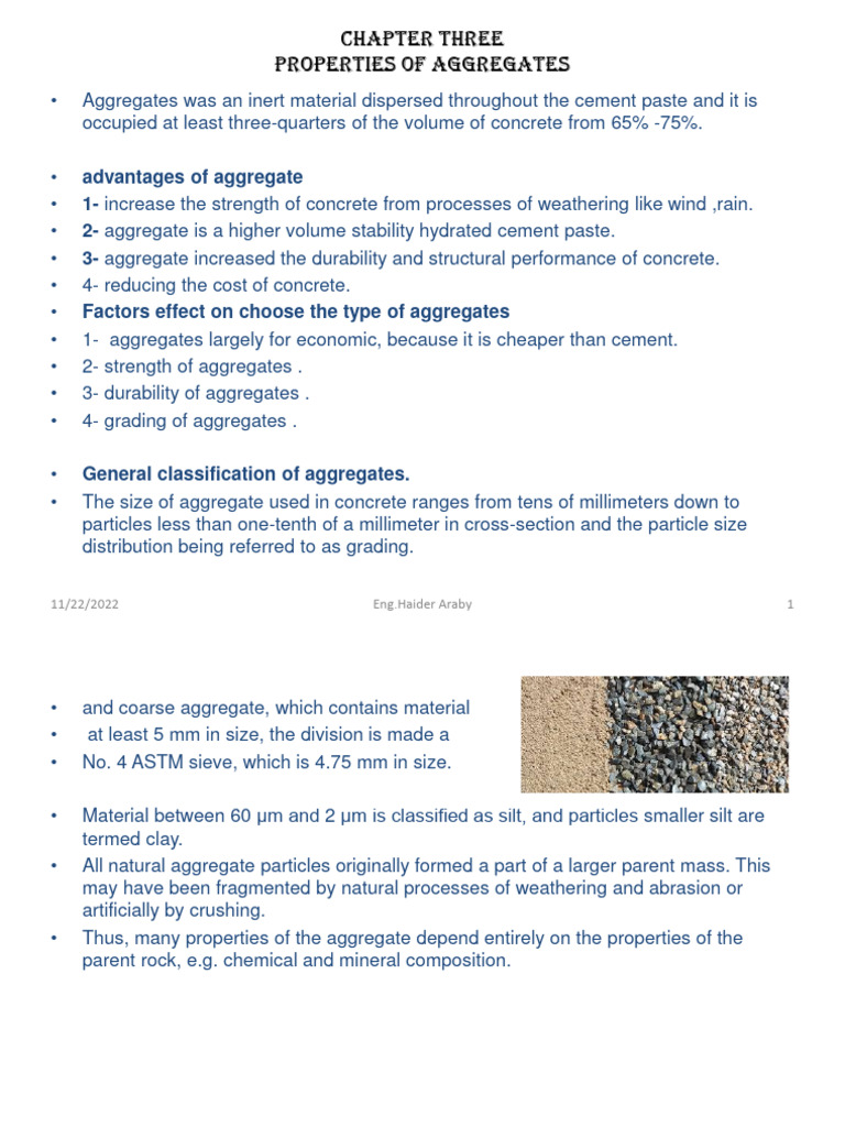 Aggregates THREE - Modifed | PDF | Concrete | Porosity