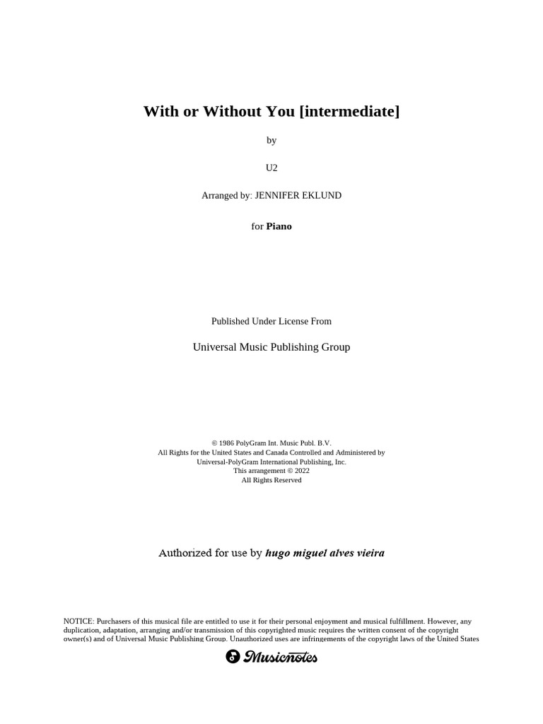 With or Without You | PDF