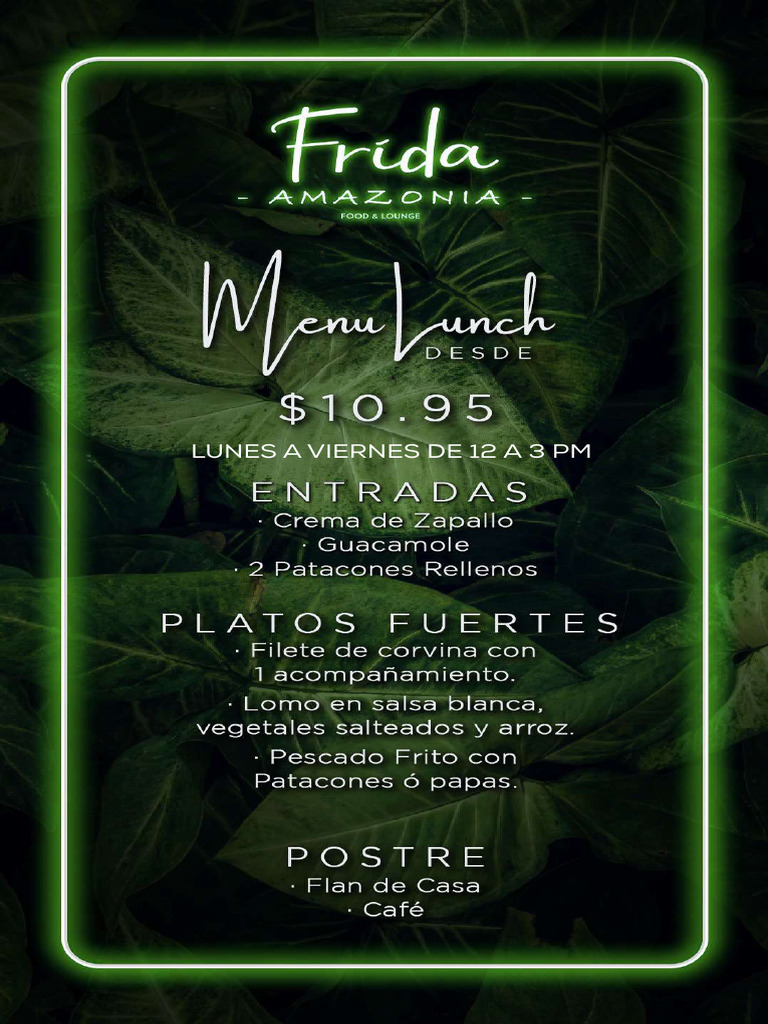Menu Frida Amazonia | PDF | Cocina occidental | Cocina