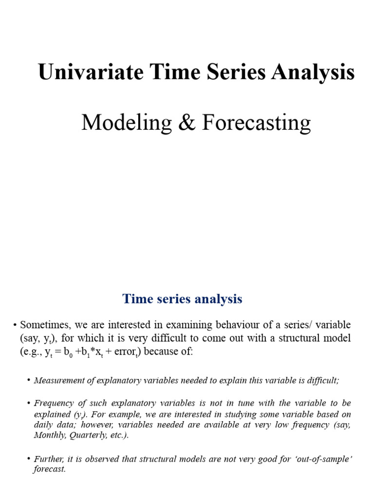Univariate Time Series Analysis | PDF | Stationary Process | Autocorrelation