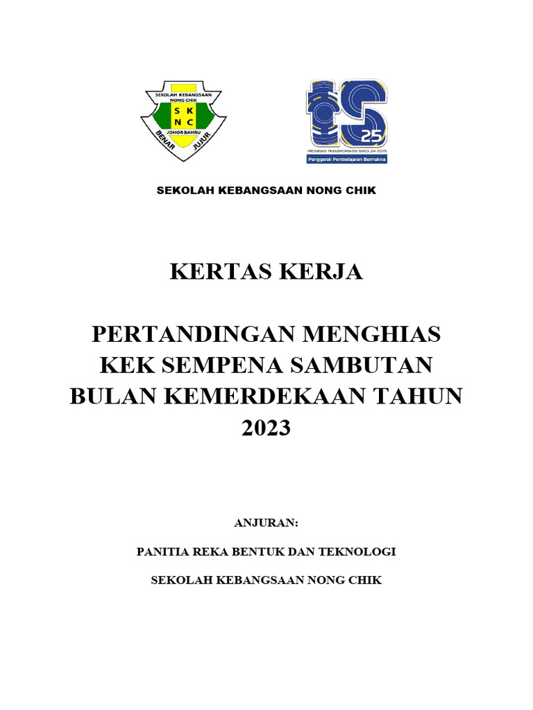 Kertas Kerja Pertandingan Menghias Kek | PDF