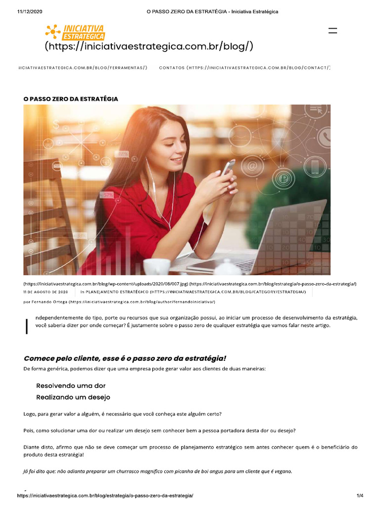 O Passo Zero Da Estratégia | PDF
