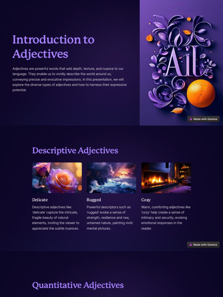Introduction-to-Adjectives | Download Free PDF | Adjective | Quantity