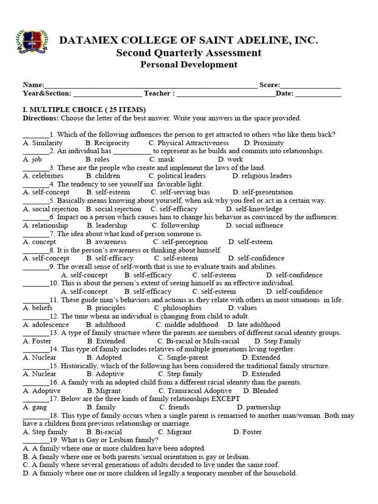 Perdev Midterm | PDF | Family | Self Esteem