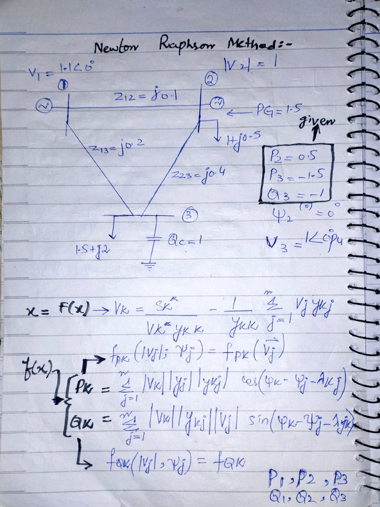 Newton Raphson Load Flow Class Work | PDF