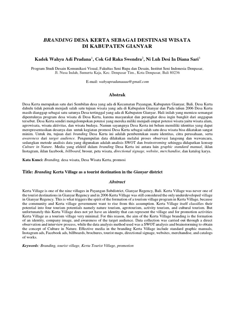 Refrensi 4 - Branding Desa Wisata | PDF
