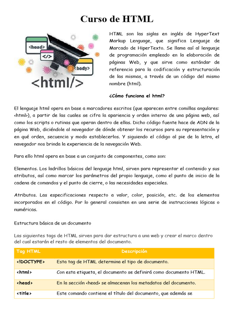 Curso HTML Textos | PDF | HTML | Lenguaje de programación