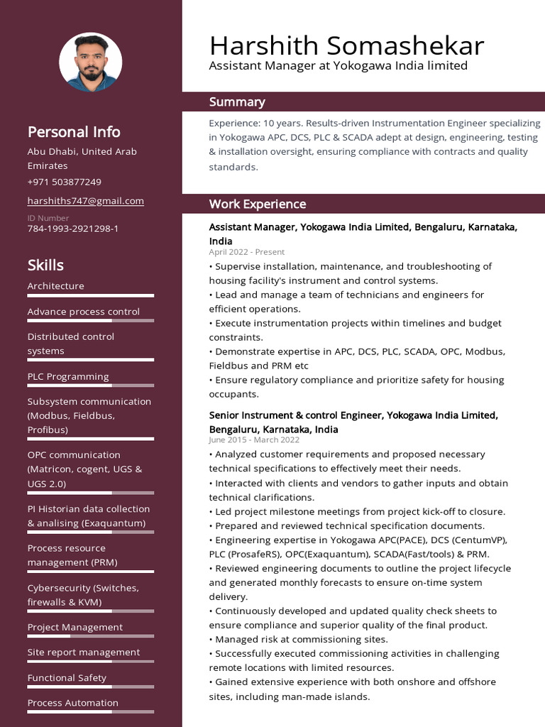 CV - Harshith Somashekar - 10years | PDF | Programmable Logic ...