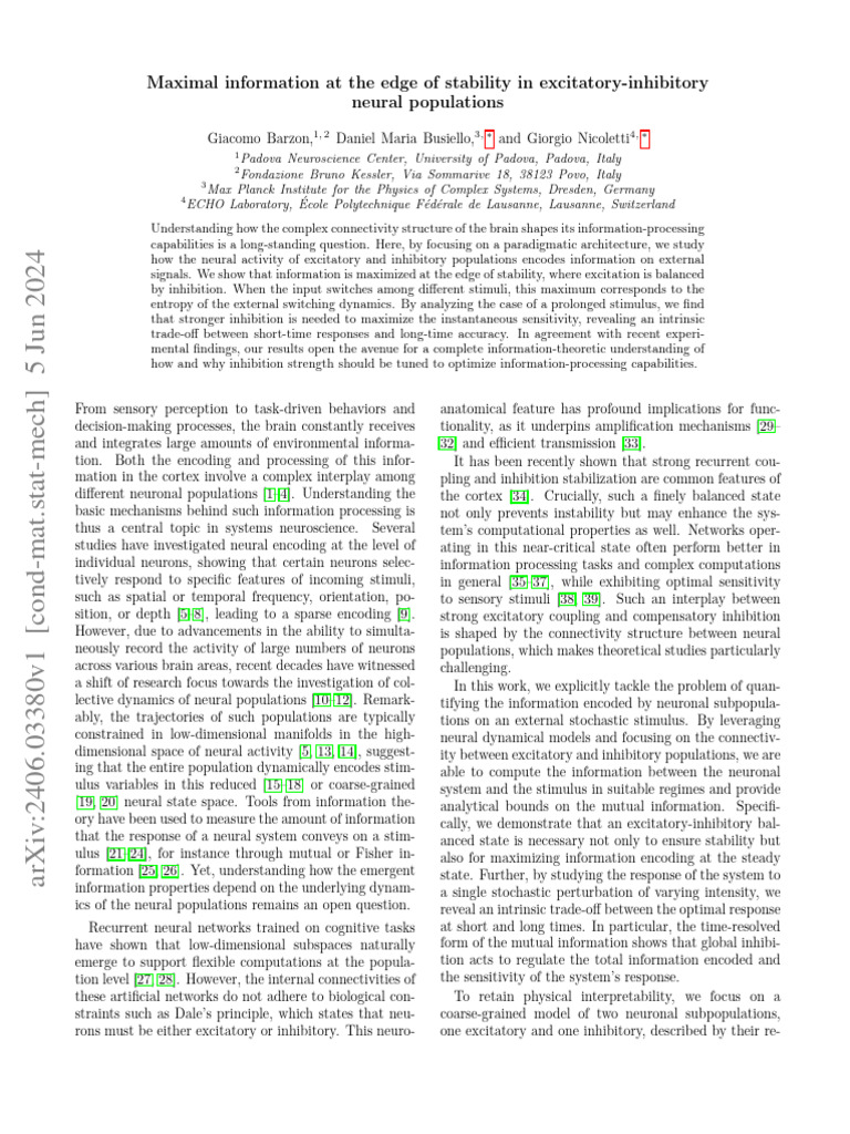 Neural Information Encoding Stability | PDF | Nervous System | Neuron