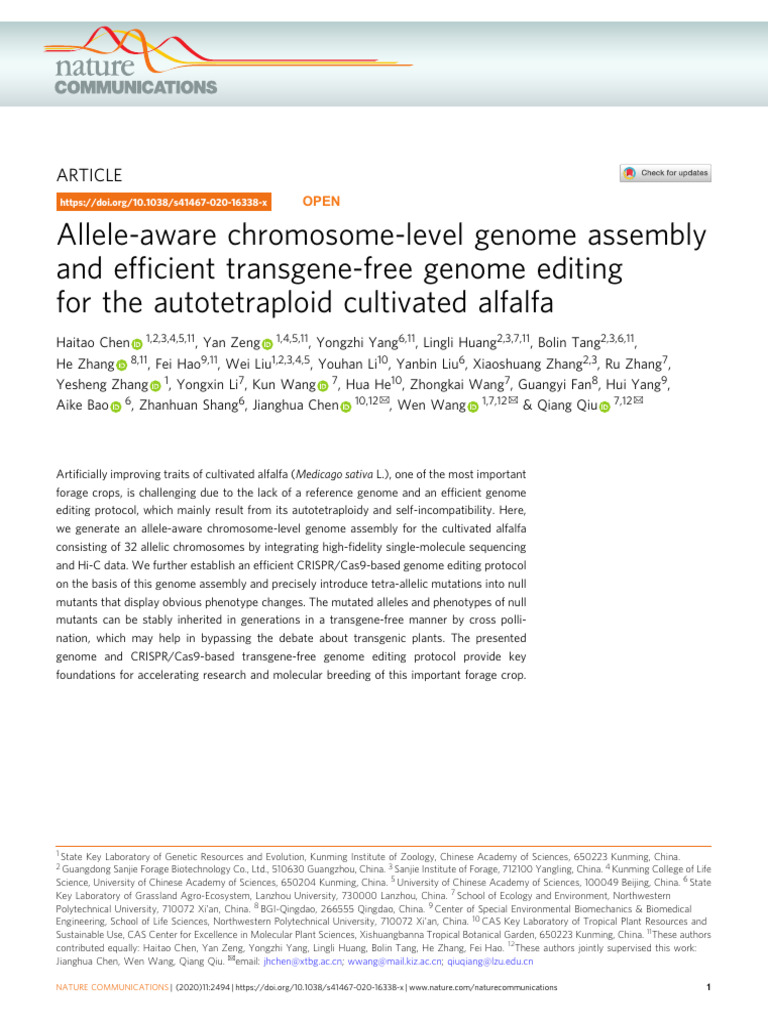 Allele-Aware Chromosome-Level Genome Assembly and Ef Ficient Transgene ...