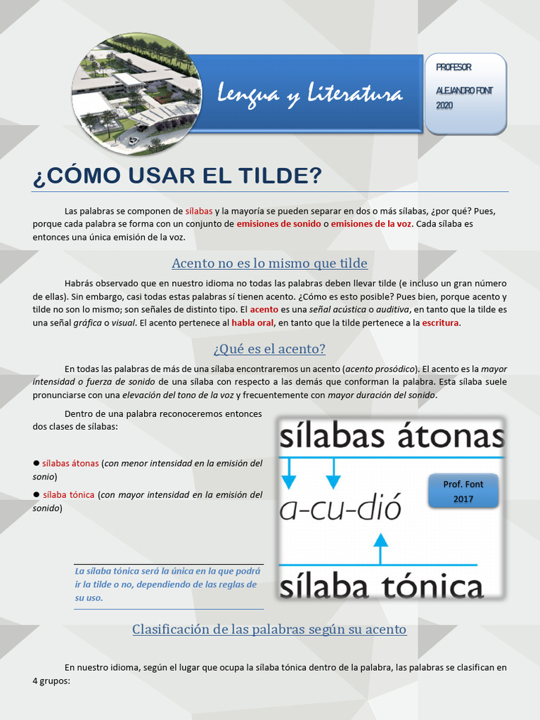 Uso del Tilde en Español: Guía Práctica | PDF | Vocal | Sílaba