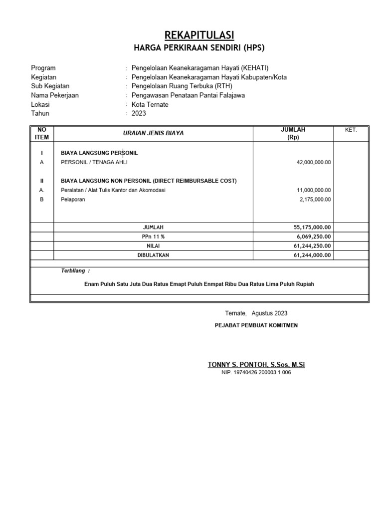 Hps Konsultan Pengawas | PDF