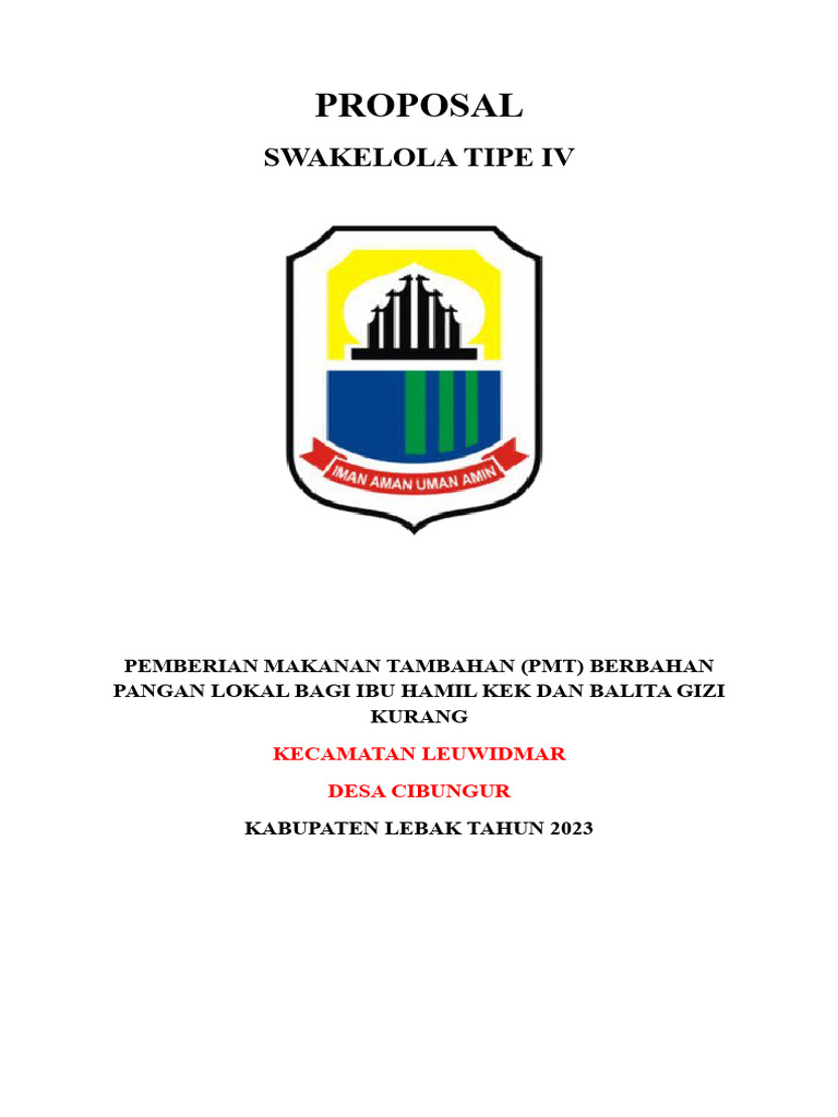 Proposal Swakelola Tipe 4 PMT Lokal | PDF
