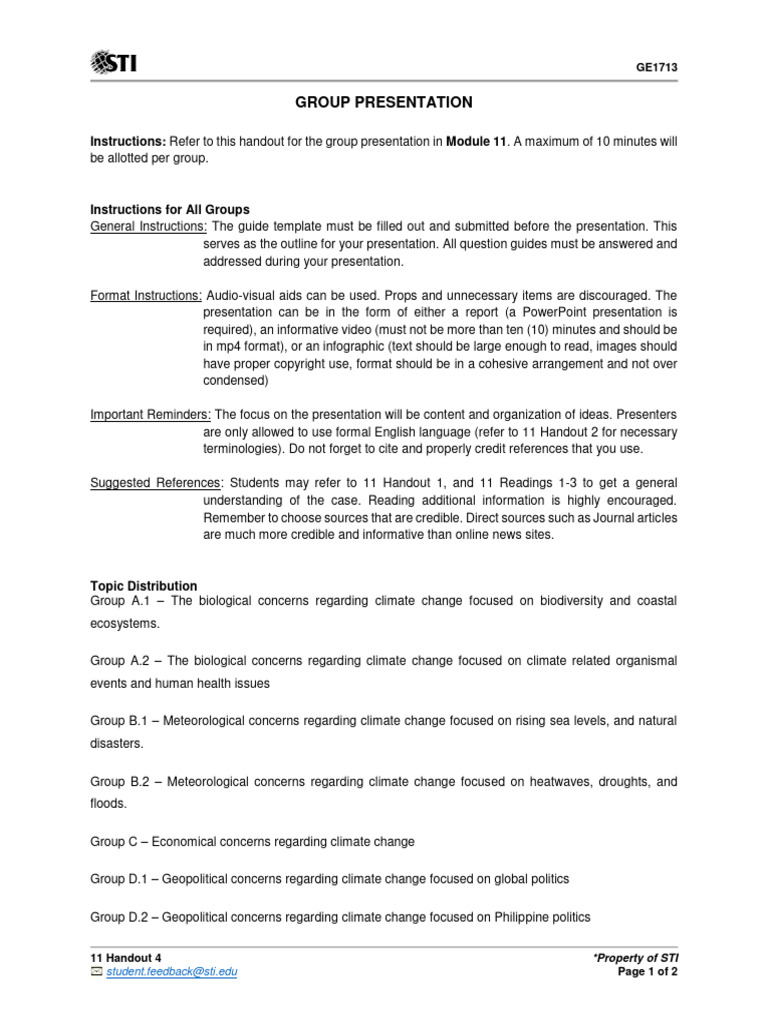 11 Handout 4 | PDF | Climate Change | Global Environmental Issues