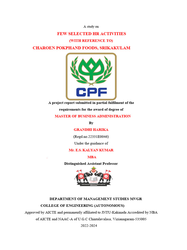 Project Prc Report | PDF | Animal Feed | Food Industry