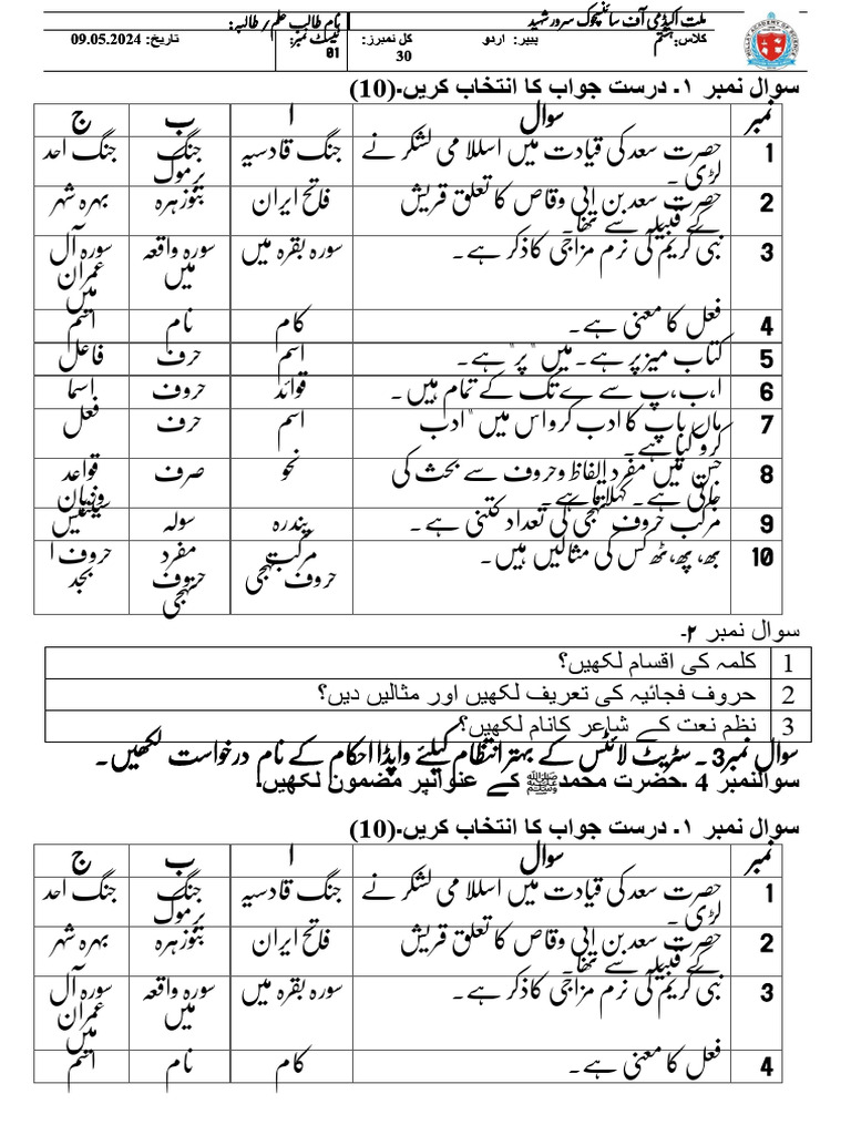 8th Urdu | PDF