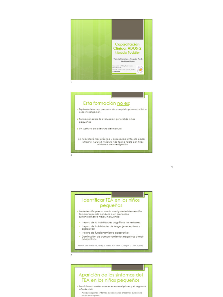 ADOS-2 Toddler-Introduccion V 1 | PDF | Espectro autista | Ciencias del ...