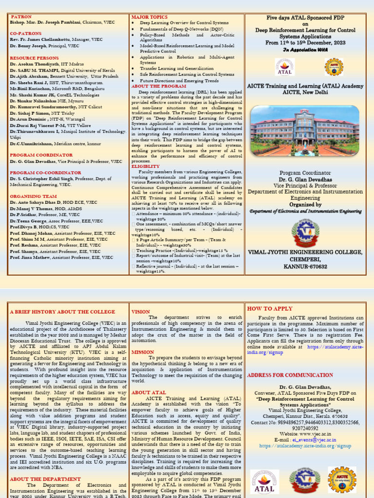 Atal FDP VJEC | PDF | Engineering