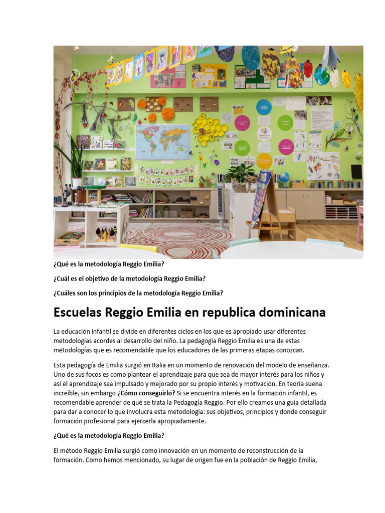 Qué Es La Metodología Reggio Emilia | Descargar gratis PDF | Aprendizaje | Pedagogía