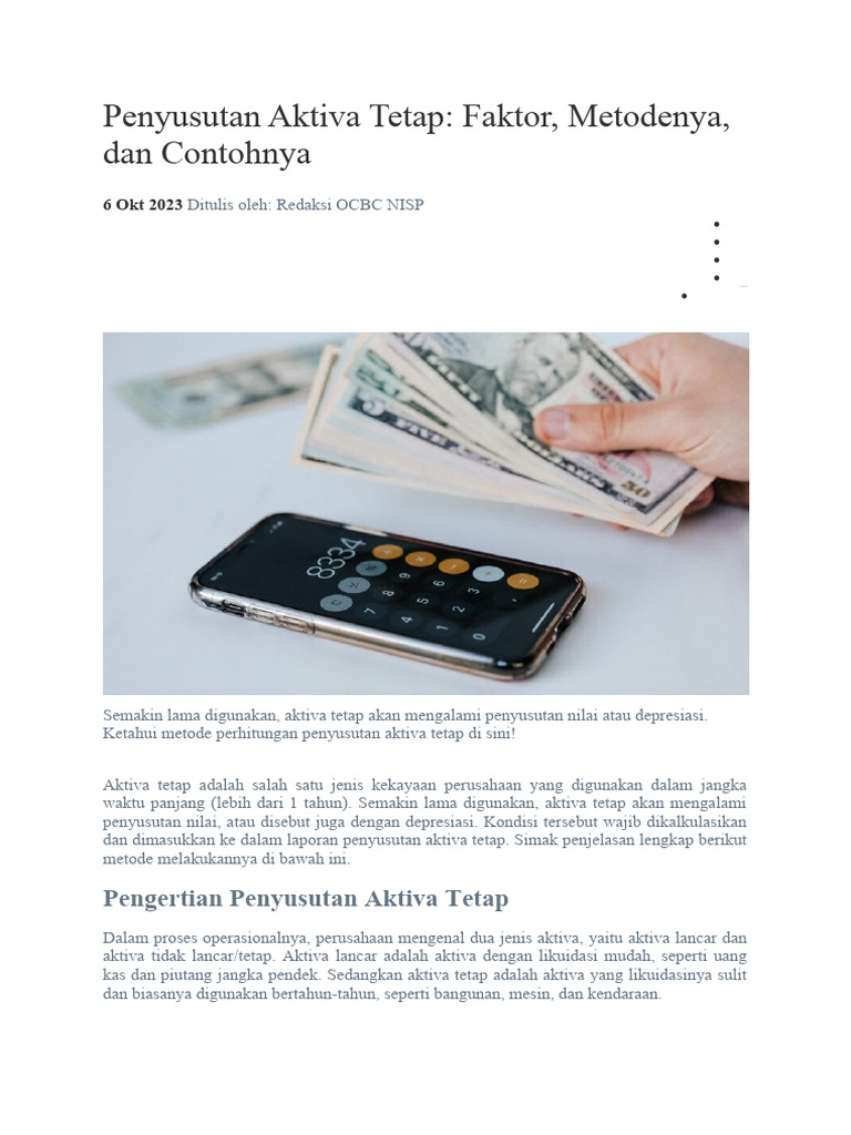 Penyusutan Aktiva Tetap | PDF