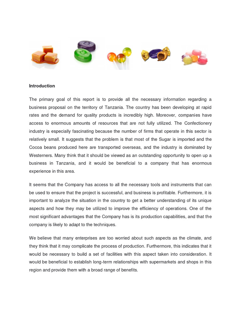Confectionery Project _ Tanzania (1) | PDF | Sucrose | Confectionery