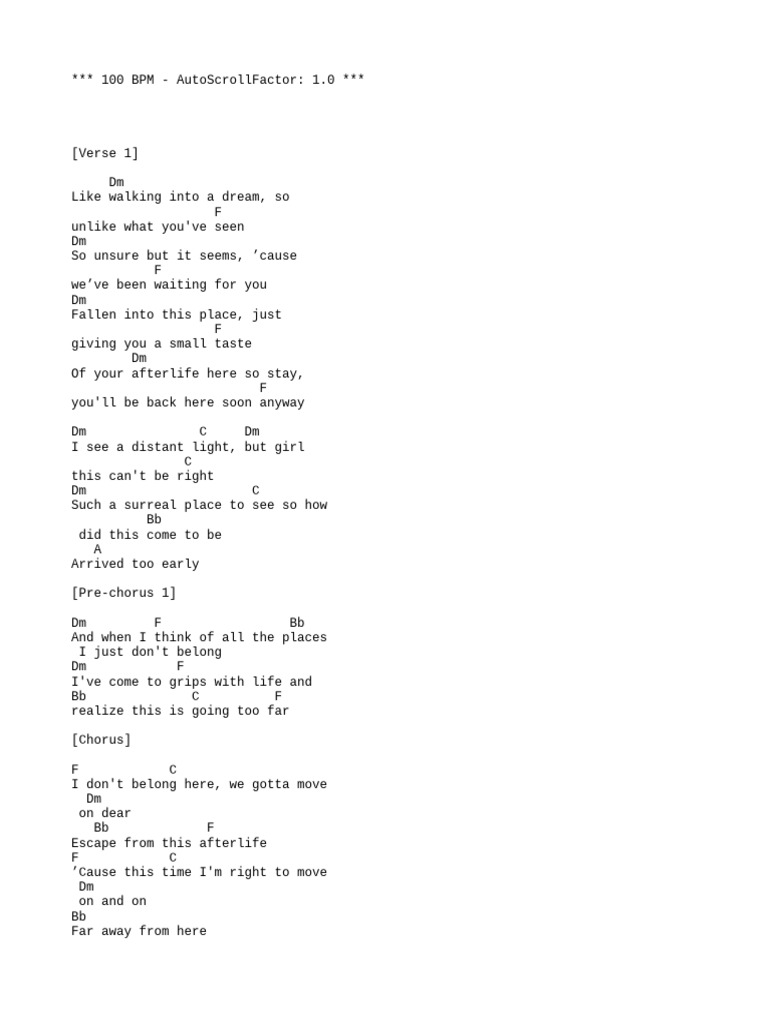 Afterlife Escape: Lyrics & Meaning | PDF | Song Structure | Songs