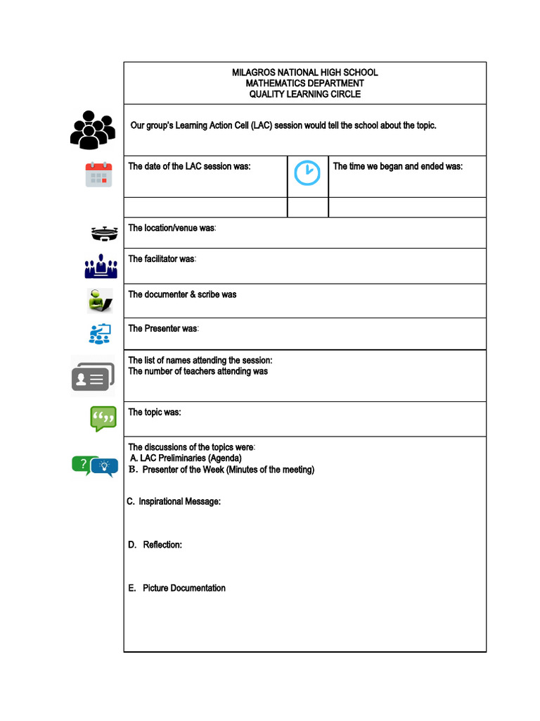 Quality Learning Circle Template | PDF