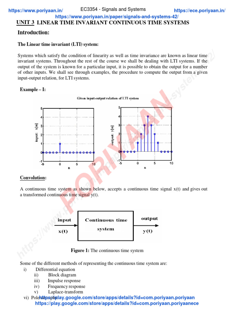 Understanding LTI Continuous Time Systems | PDF | Convolution | Discrete Fourier Transform