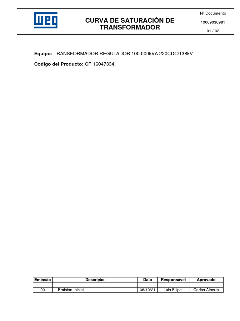 10009036981 - CURVA DE SATURACIÓN DE TRANSFORMADOR | PDF | Ingenieria Eléctrica | Electromagnetismo