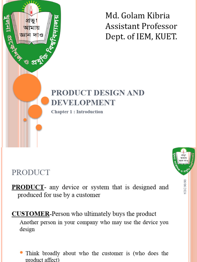 Chapter 01-Product Design and Development | PDF | New Product ...