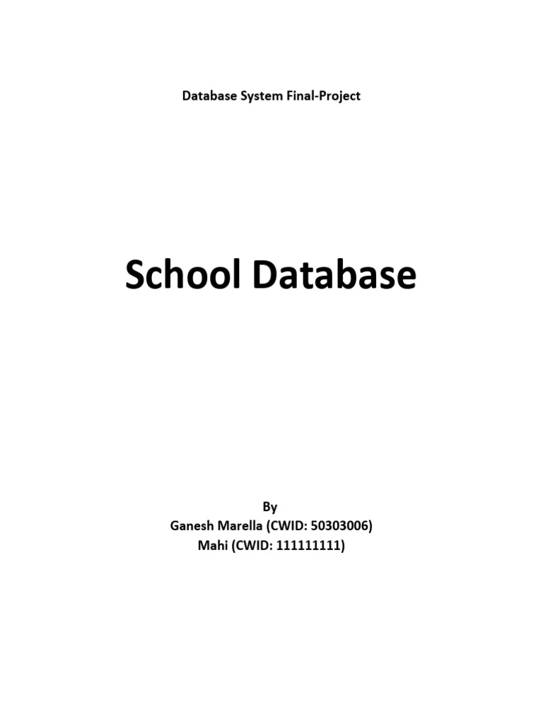 Database System Final Project | PDF | Databases | Relational Database