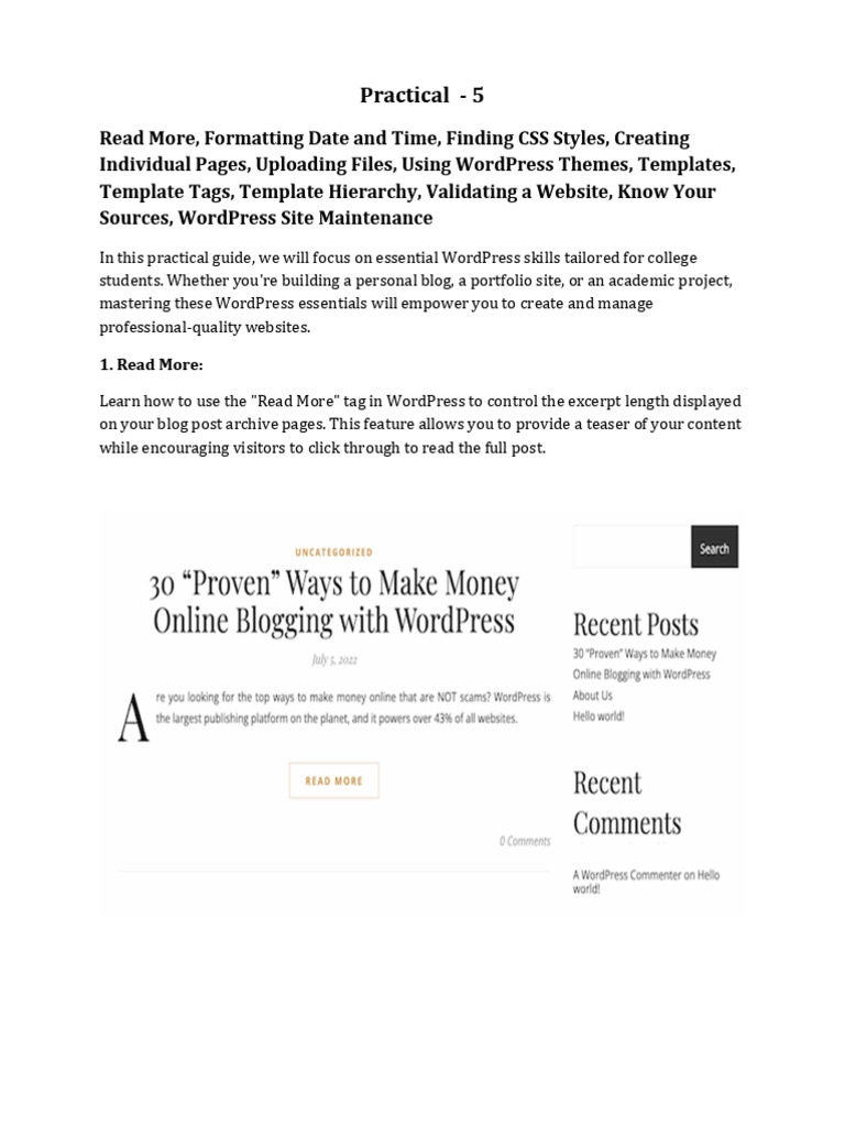 Practical 5 10 | Download Free PDF | Word Press | Databases