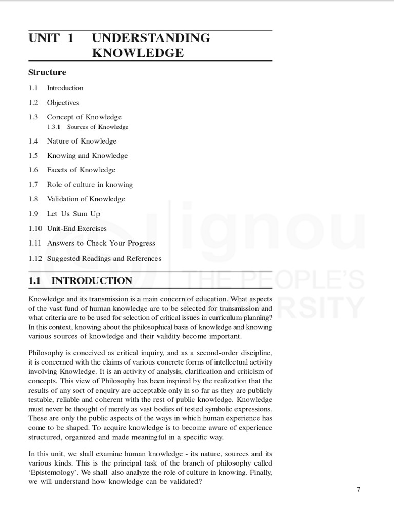 Answers To Check Your Progress | PDF | Knowledge | Argument