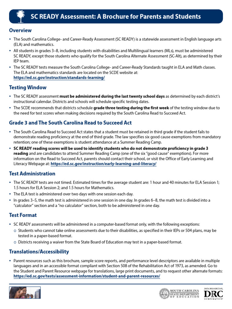 SC READY Spring 2022 Assessment Brochure - English | PDF ...