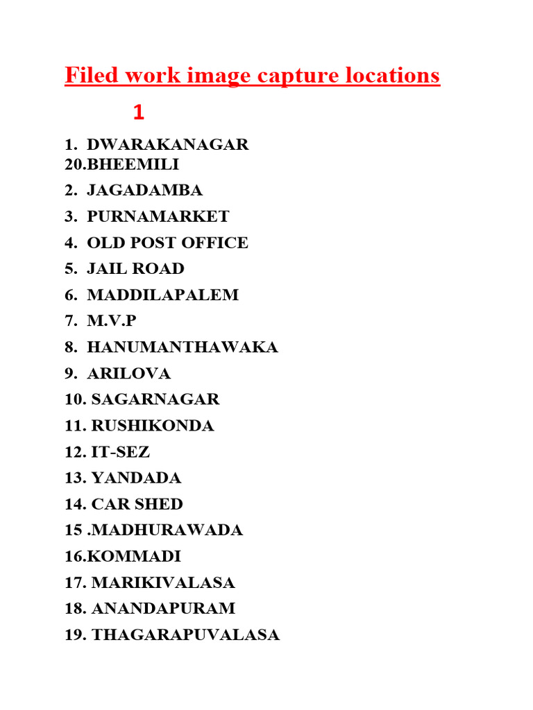 Filed Work Image Capture Locations | PDF