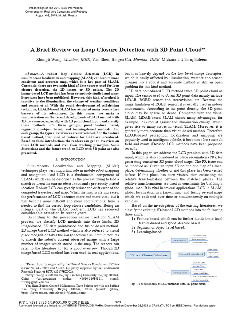 A_Brief_Review_on_Loop_Closure_Detection_with_3D_Point_Cloud | Download Free PDF | Deep Learning