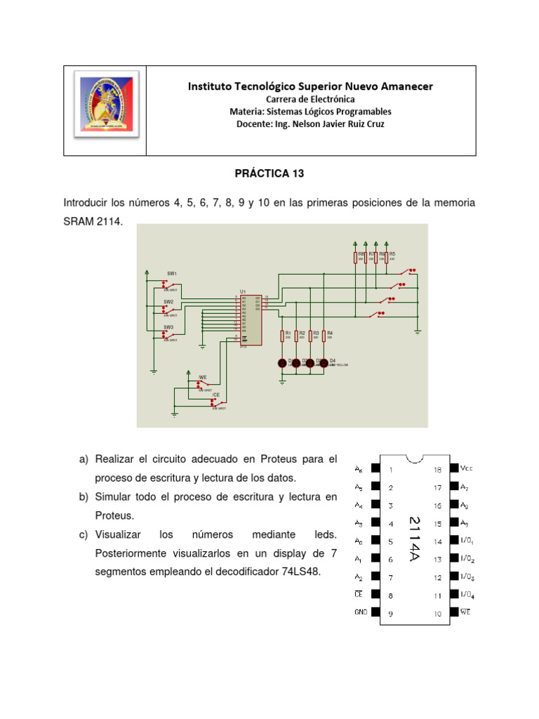 Simulación de SRAM 2114 en Proteus | PDF | Ingeniería Informática ...