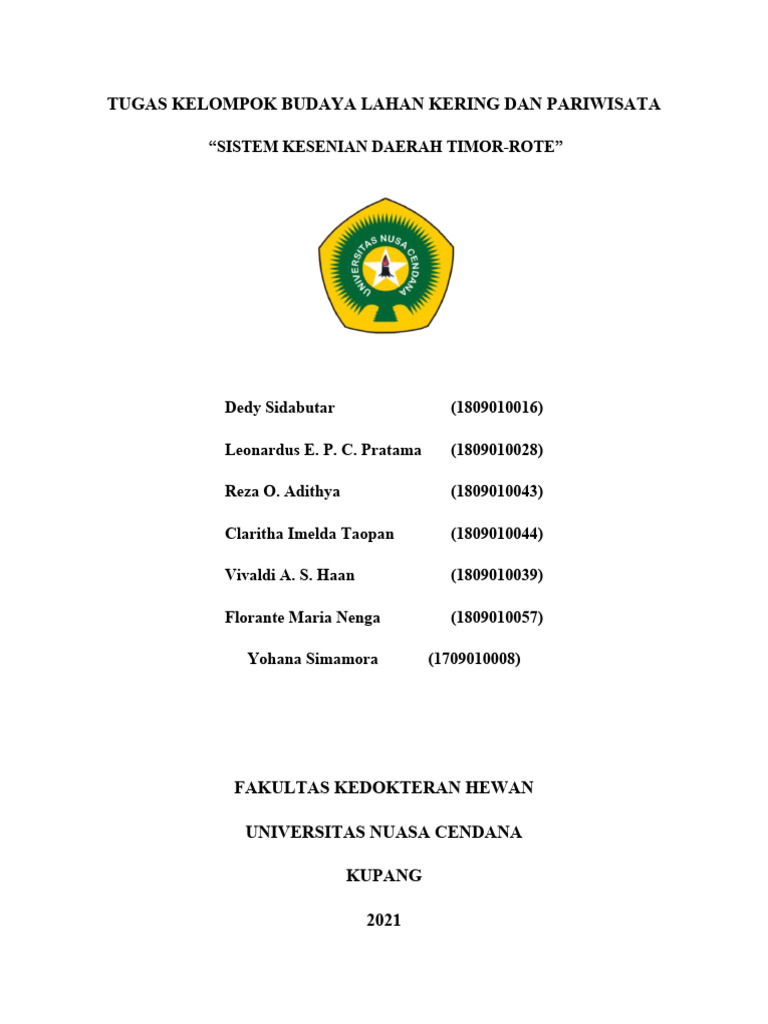 Kelompok 7 - Sistem Kesenian Timor-Rote | PDF