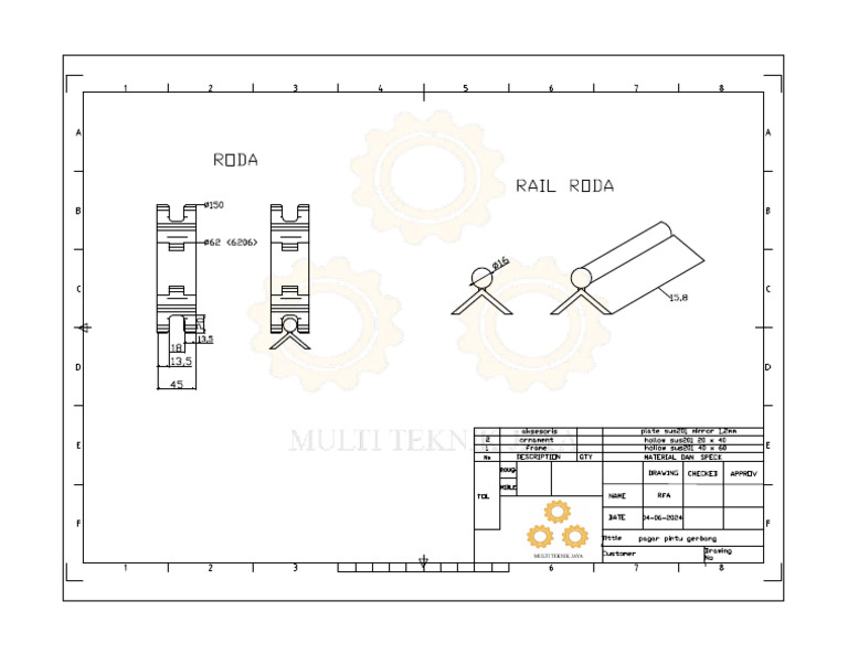 Pagar Pintu Gerbang Roda Dan Rail Roda | PDF