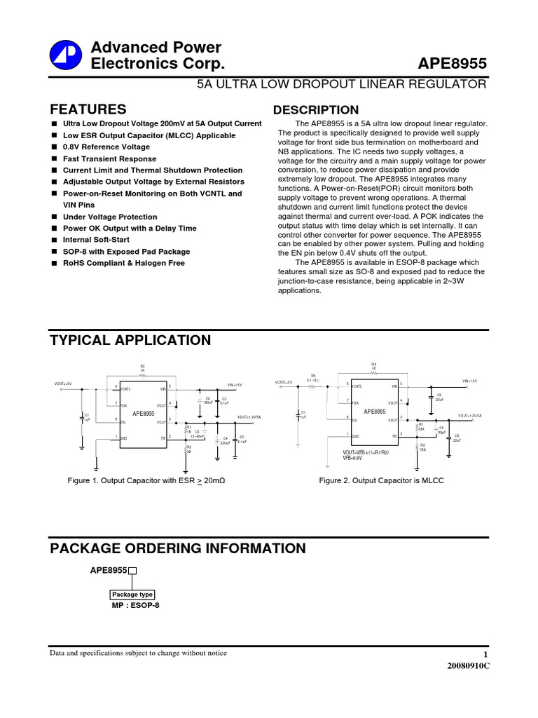 APE8955 | PDF | Amplifier | Electronic Circuits